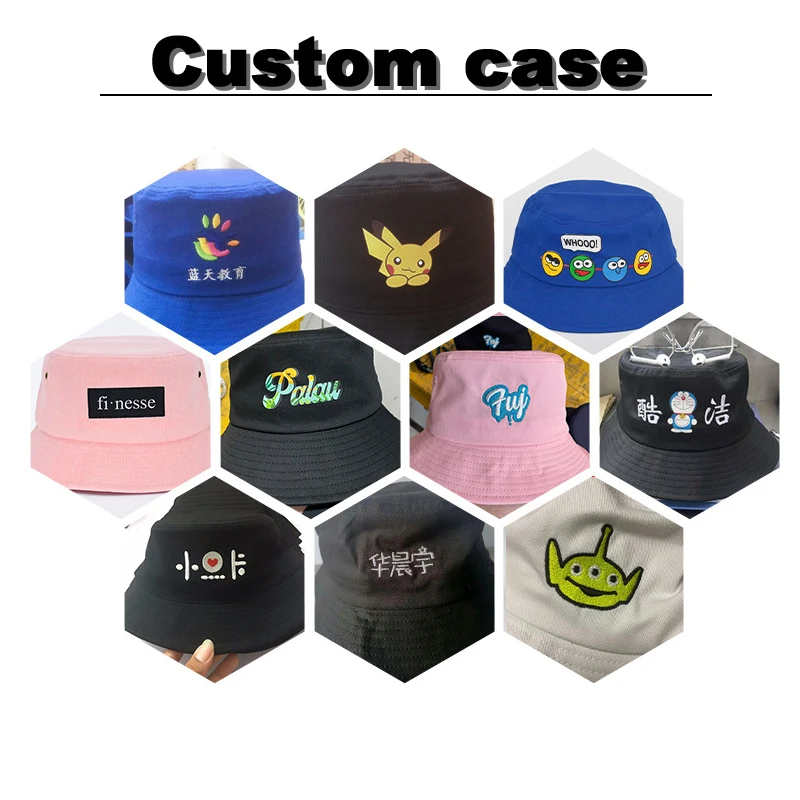 Custom Reversible Logo Bucket Hat Logo Support Embroidery Craft ...