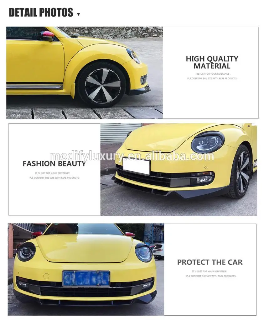 A Style Carbon Fiber Front Bumper Lip for VW Beetle 2012-2016