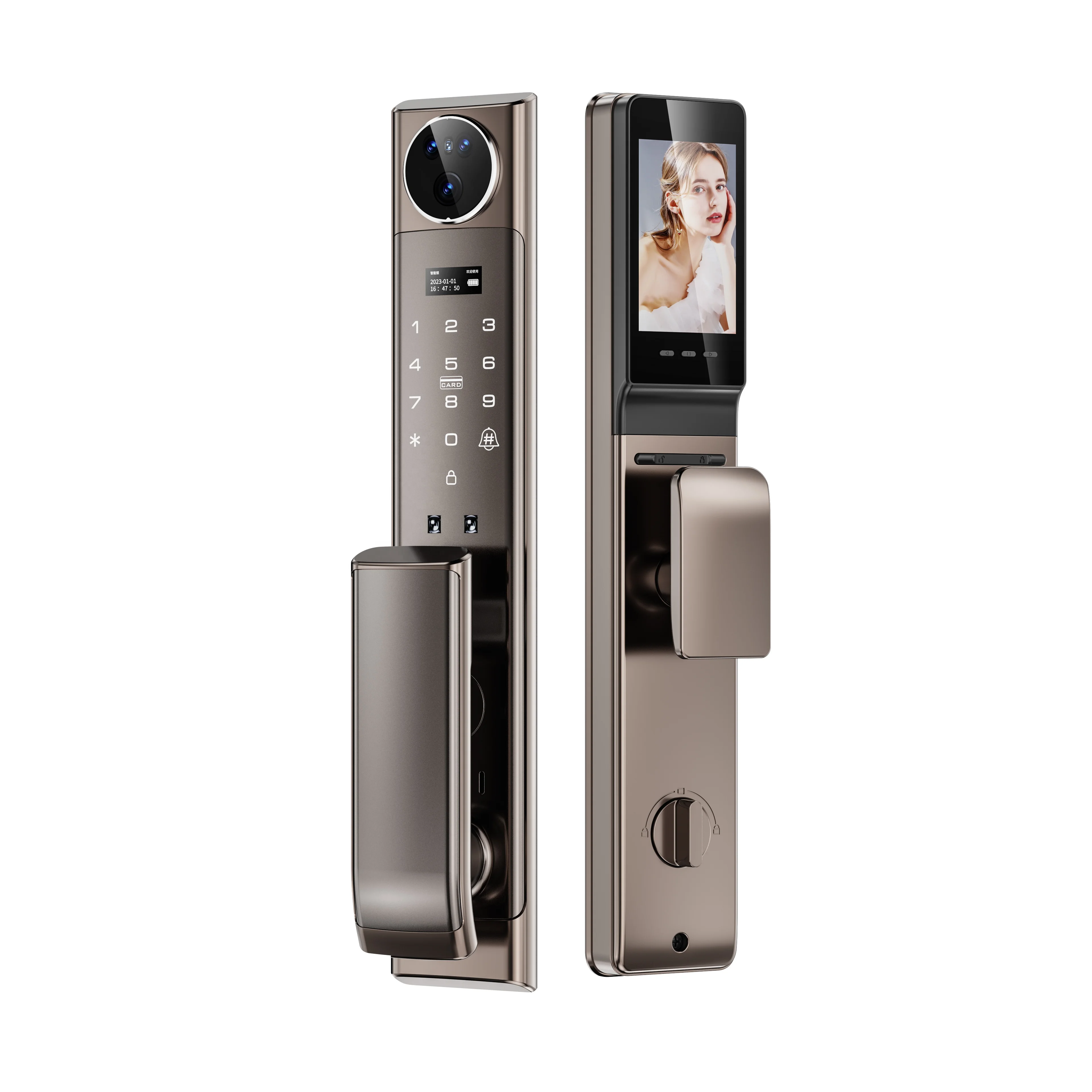 3D Face Facial Recognition Door Lock with Fingerprint VeinTuya Wfi ...