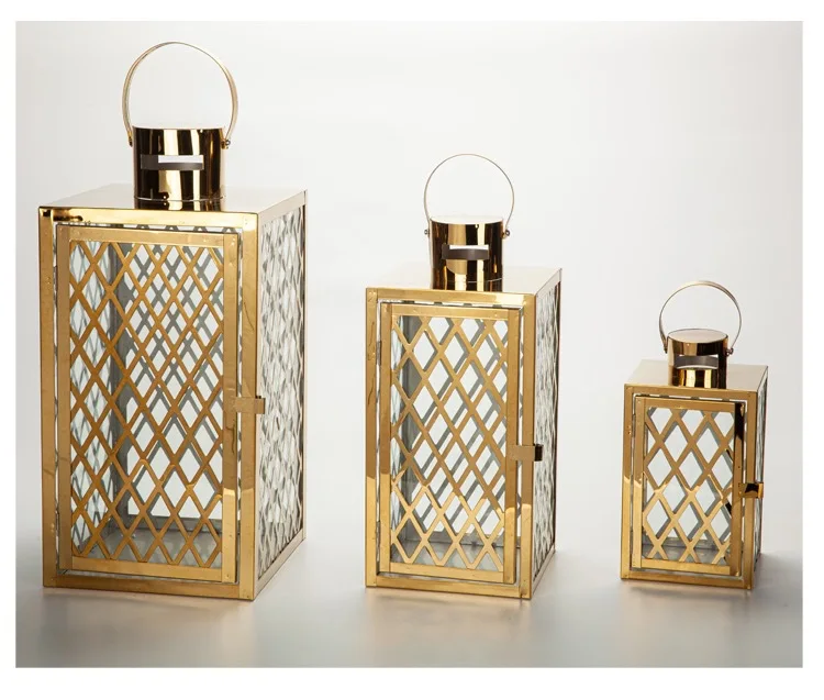 European Stainless Steel Wind Lamp Candle Holder Metal Retro Windproof ...