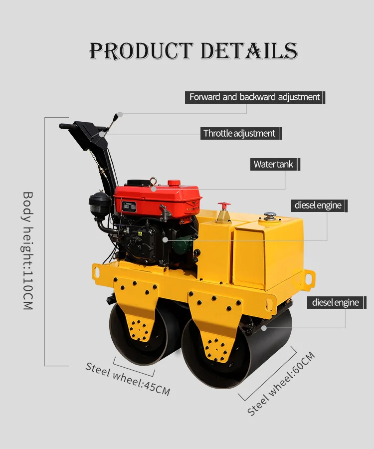 Mini Hand Road Roller Compactor/road Construction Equipments/walk ...