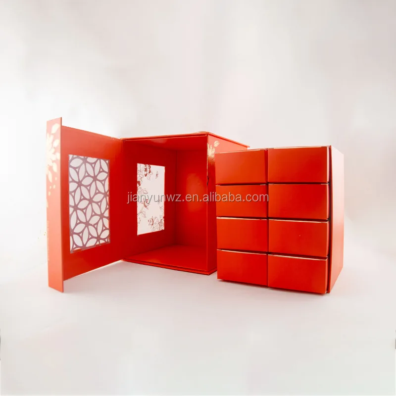 coated paper red gift box with handle| Alibaba.com