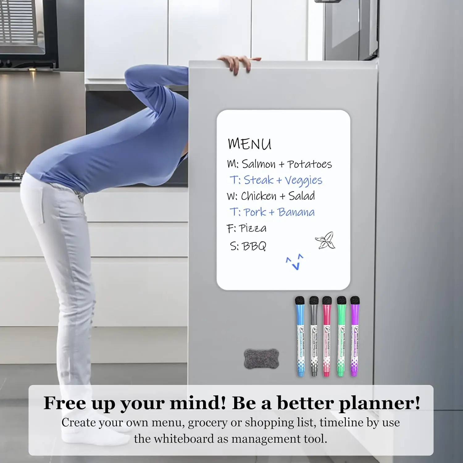 Magnetic Dry Erase Whiteboard for Fridge Small Message Center for ...