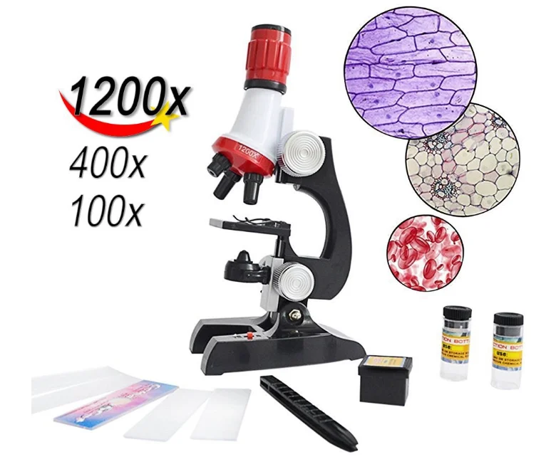 Kids Microscope With Led 100x -1200x Educational Toy Preschool Toy For ...