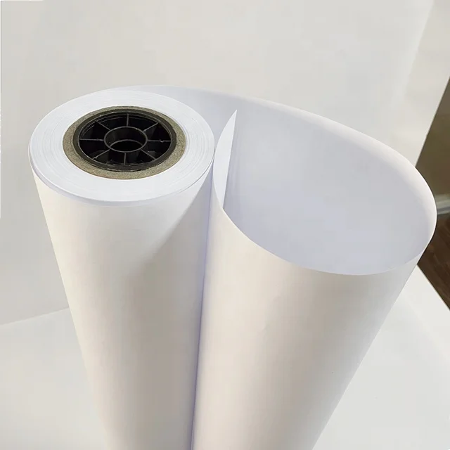 A0 A1 20lb White Bond Paper / Cad Plotter Marker Paper Roll With 24" 30 ...