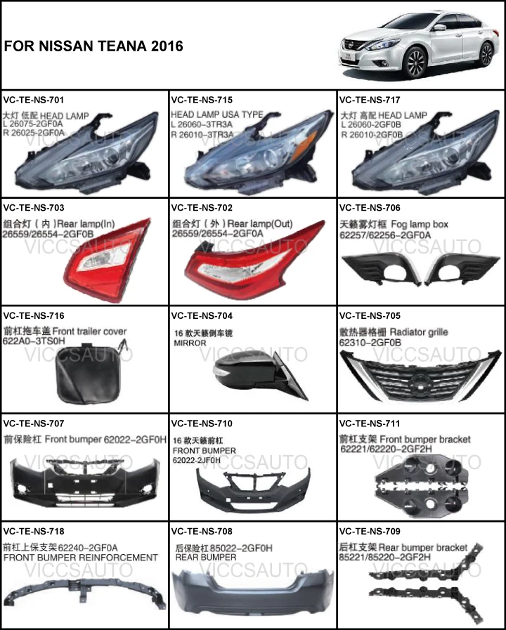 OEM 62500-6CT0A for NISSAN TEANA 2019 - Auto Car Water Tank Frame