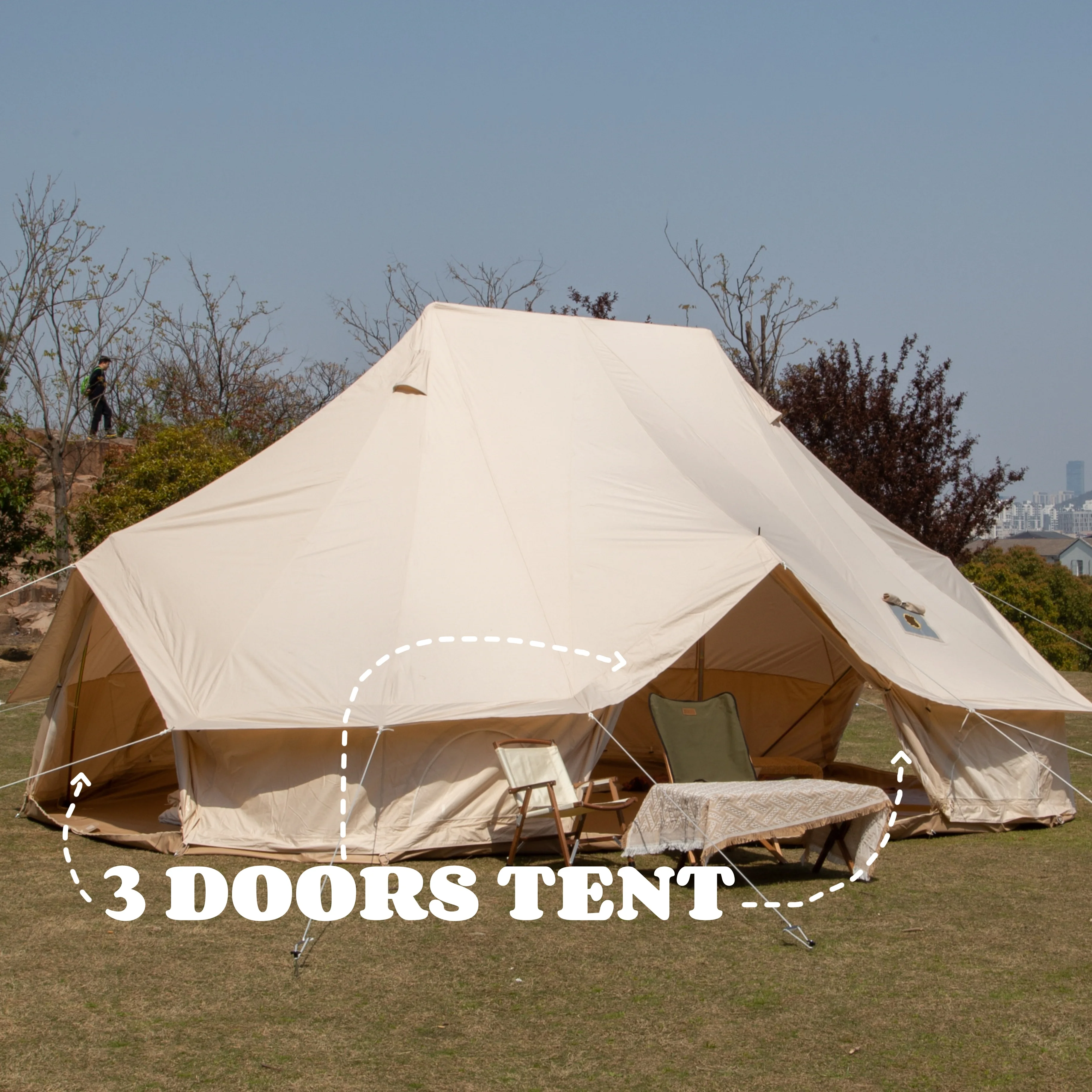 4*6m Luxury Glamping Emperor Tent Canvas Tent Waterproof Large Camping ...
