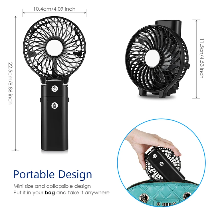 USB Fan Mini Fan - Portable Desk Fan with Power Bank