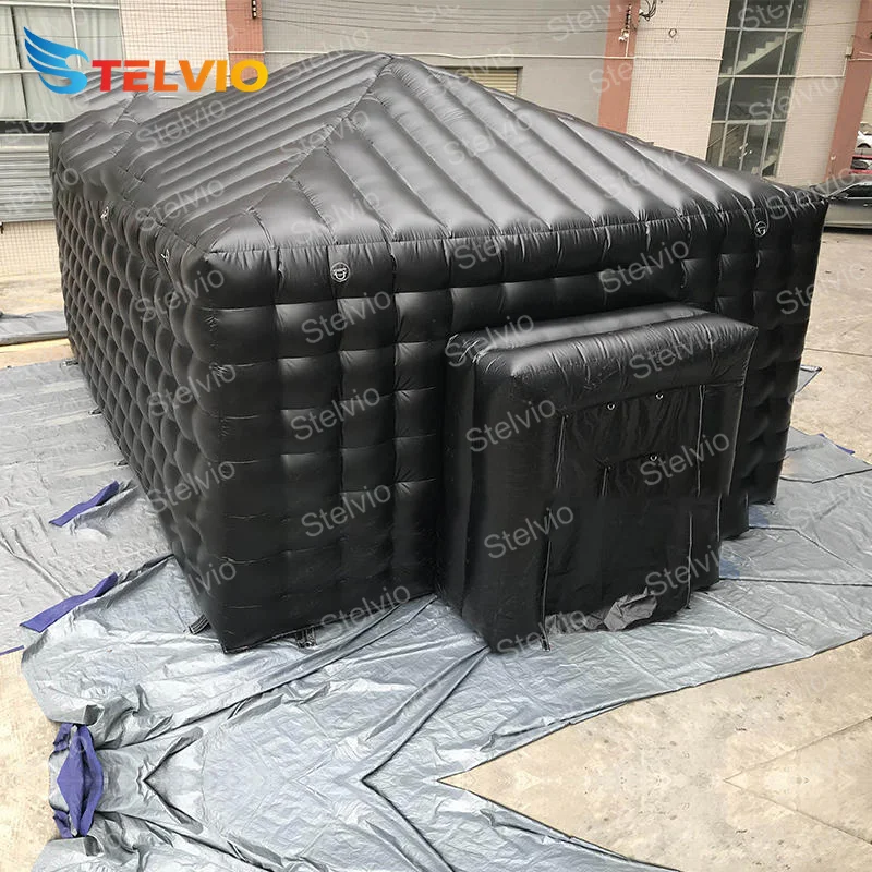 Portable Large Party Tent House Black Led Light Inflatable Cube Party ...