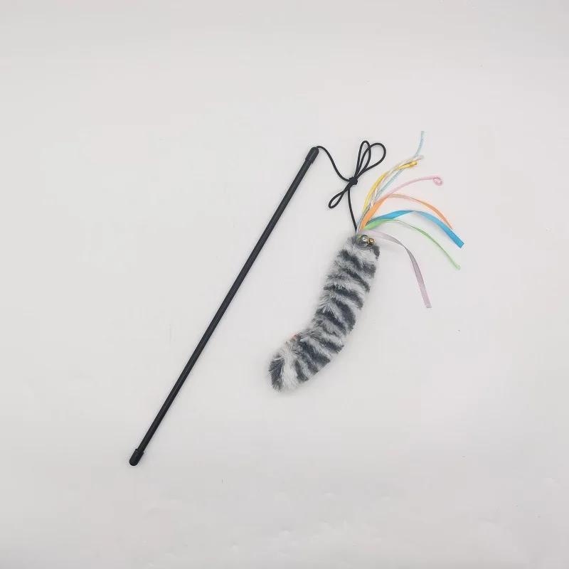 New Design Interactive Funny Cat Toy Teaser Stick With Tail And Colored ...