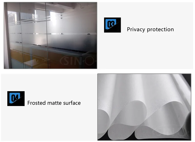 SINOVINYL Solar Frosted Glass Sticker Paper Film - 80micron