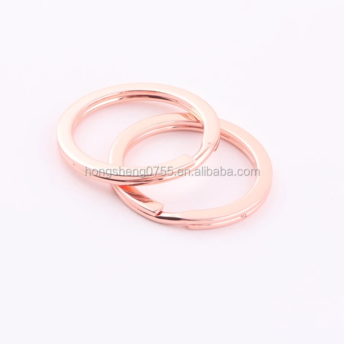 Rose Gold Color 25mm Metal Flat Split Key Ring For Gifts Keychain - Buy ...