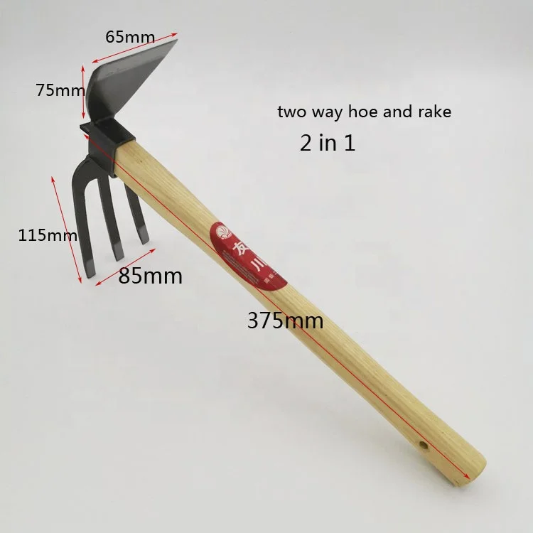 Heat Treated Carbon Steel Two Way Hoe And Rake 2 In 1 Garden Tools ...