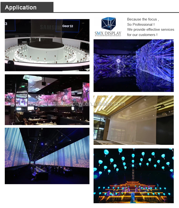 3D Holographic Projector Screen Fabric Hologauze Pepper Scrim for ...