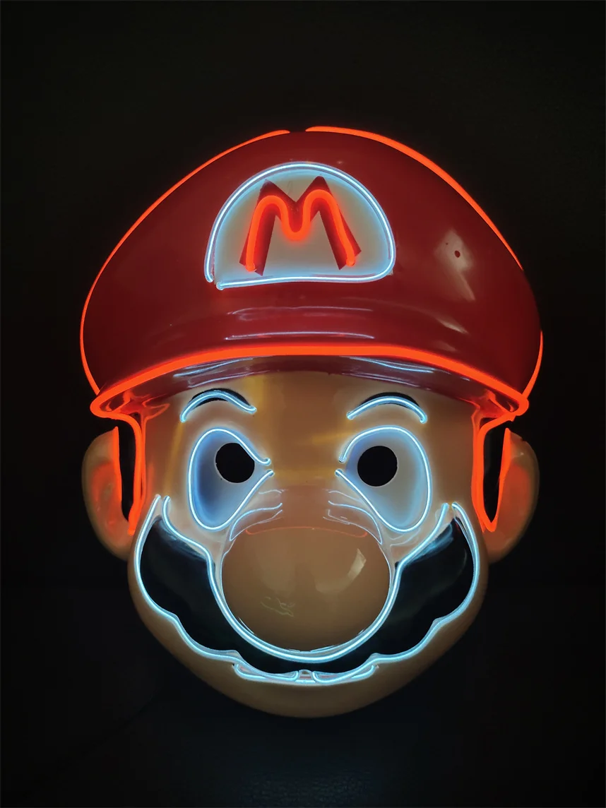 Halloween Light up Mask Super Mario Masks - Party Fun