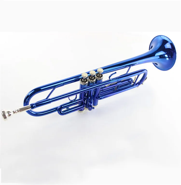 China Blue Red Color Wind Instrument Trumpet Bb Tone Beginner - Buy ...