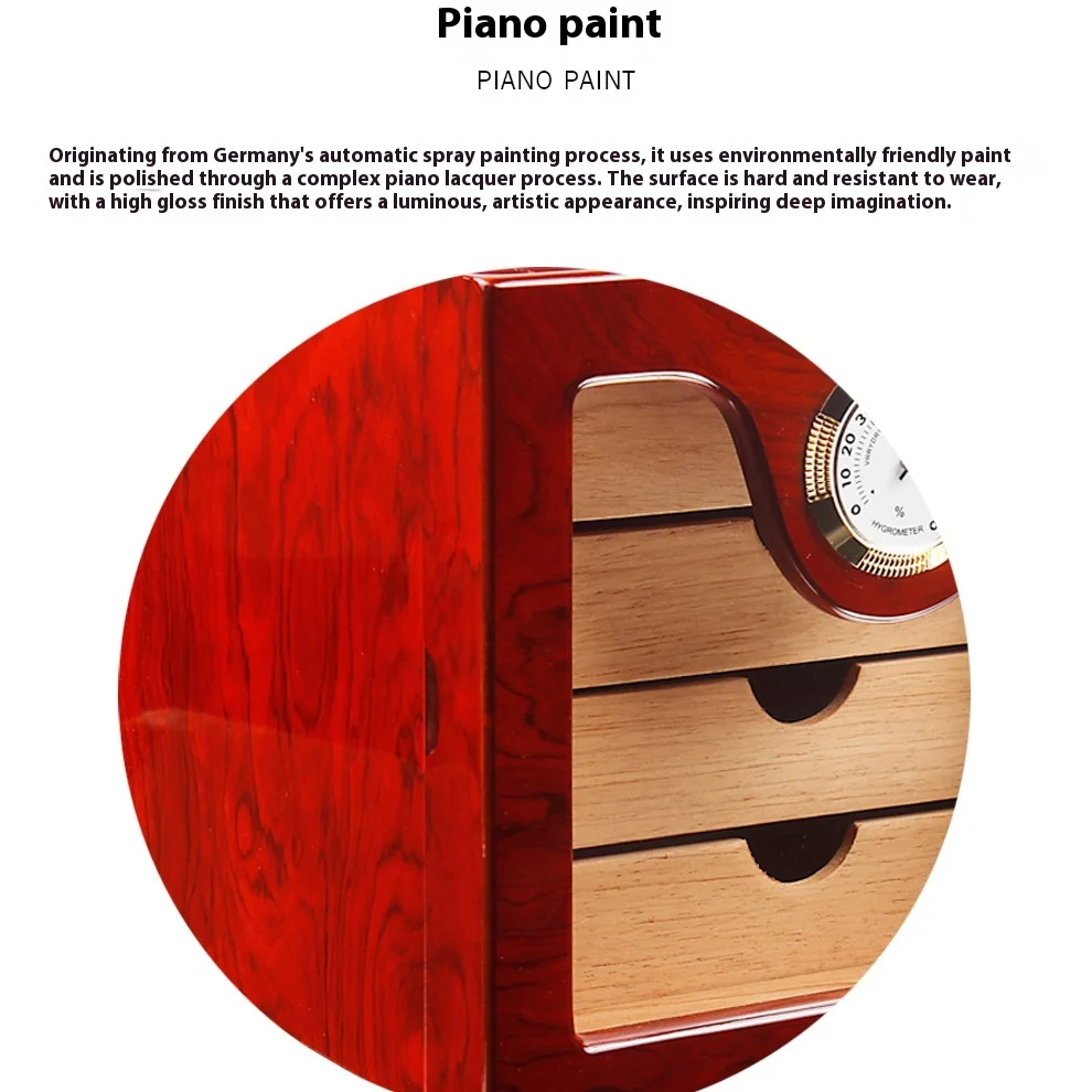 Modern Four-Layer Piano Paint Cedar Cigar Humidor Cabinet Small Wooden ...