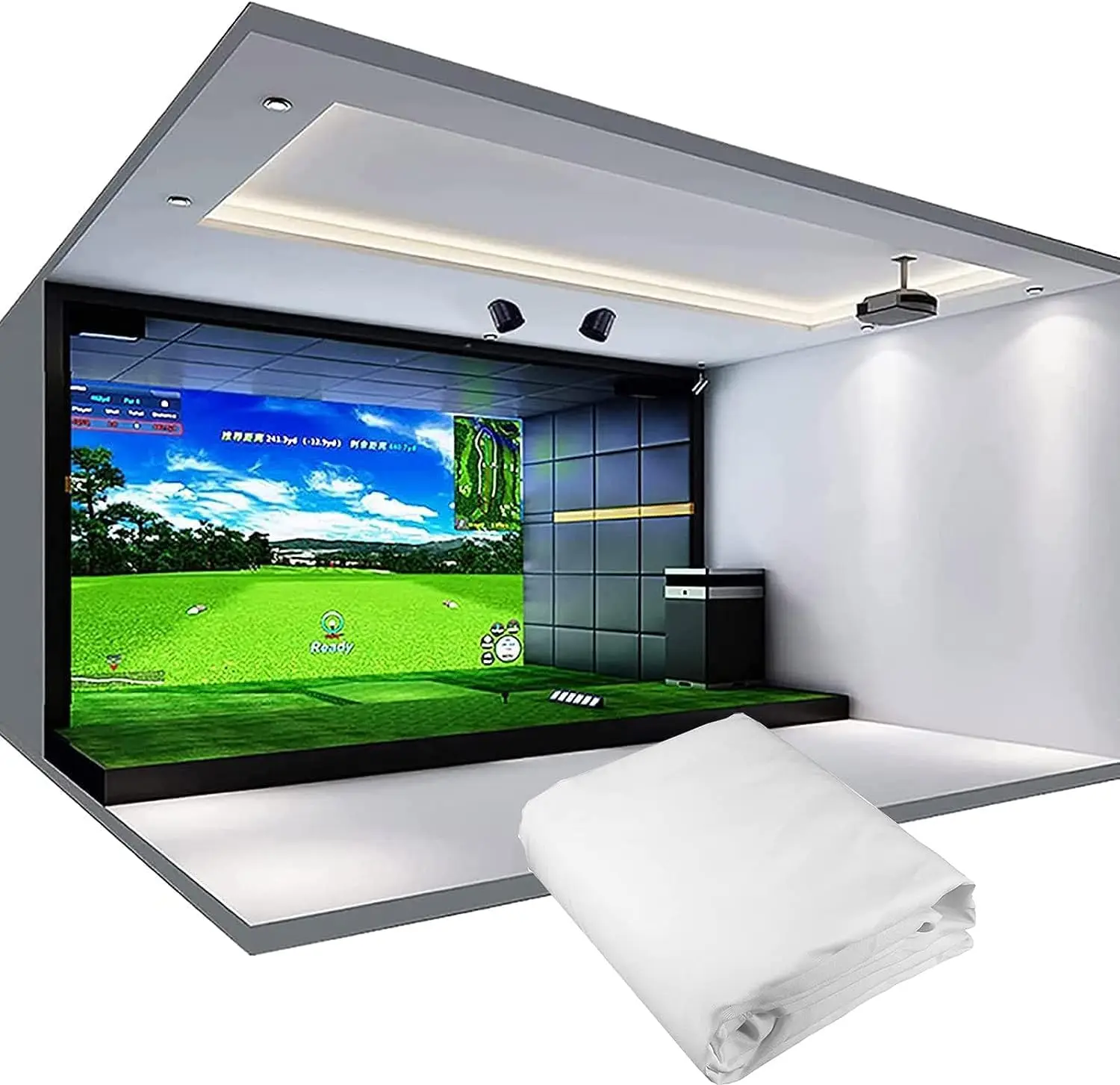 High Precision Golf Simulator Impact Screen For Indoor Training & Oem