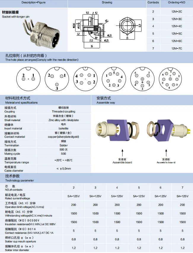 Supplier Gx12 2 3 4 5 6 7 Pin 12m Connector Aviation Plug Female Male ...