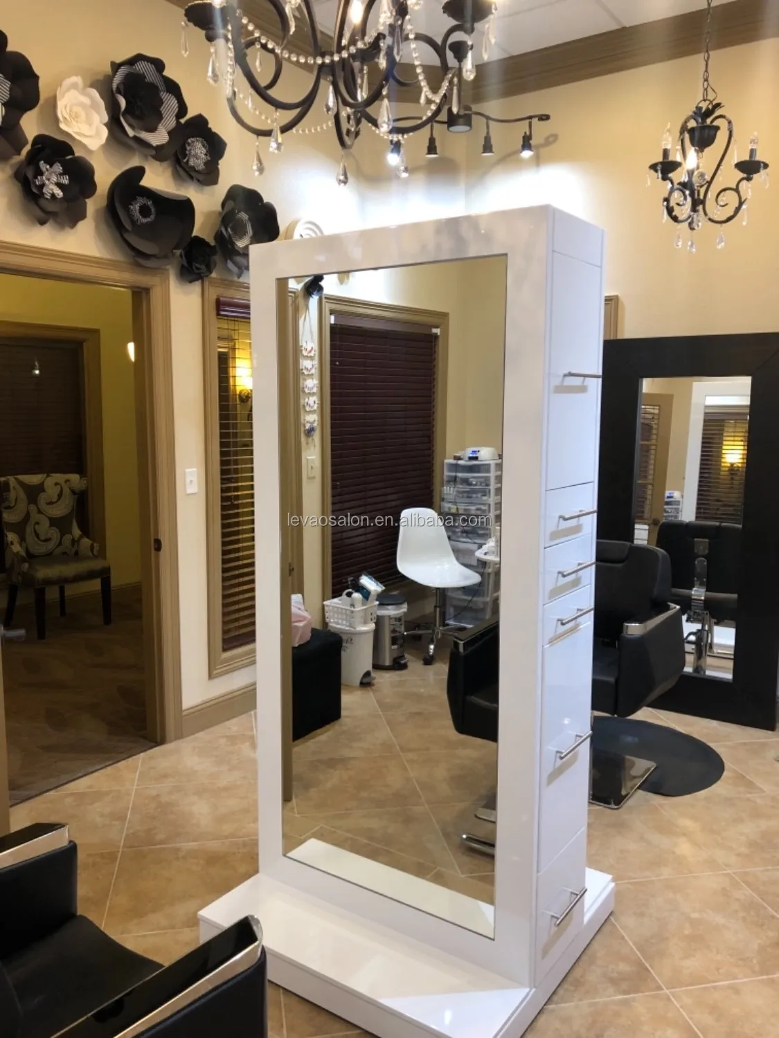Saloon Equipment Double Sided Barber Stations Hair Styling Mirror Salon ...