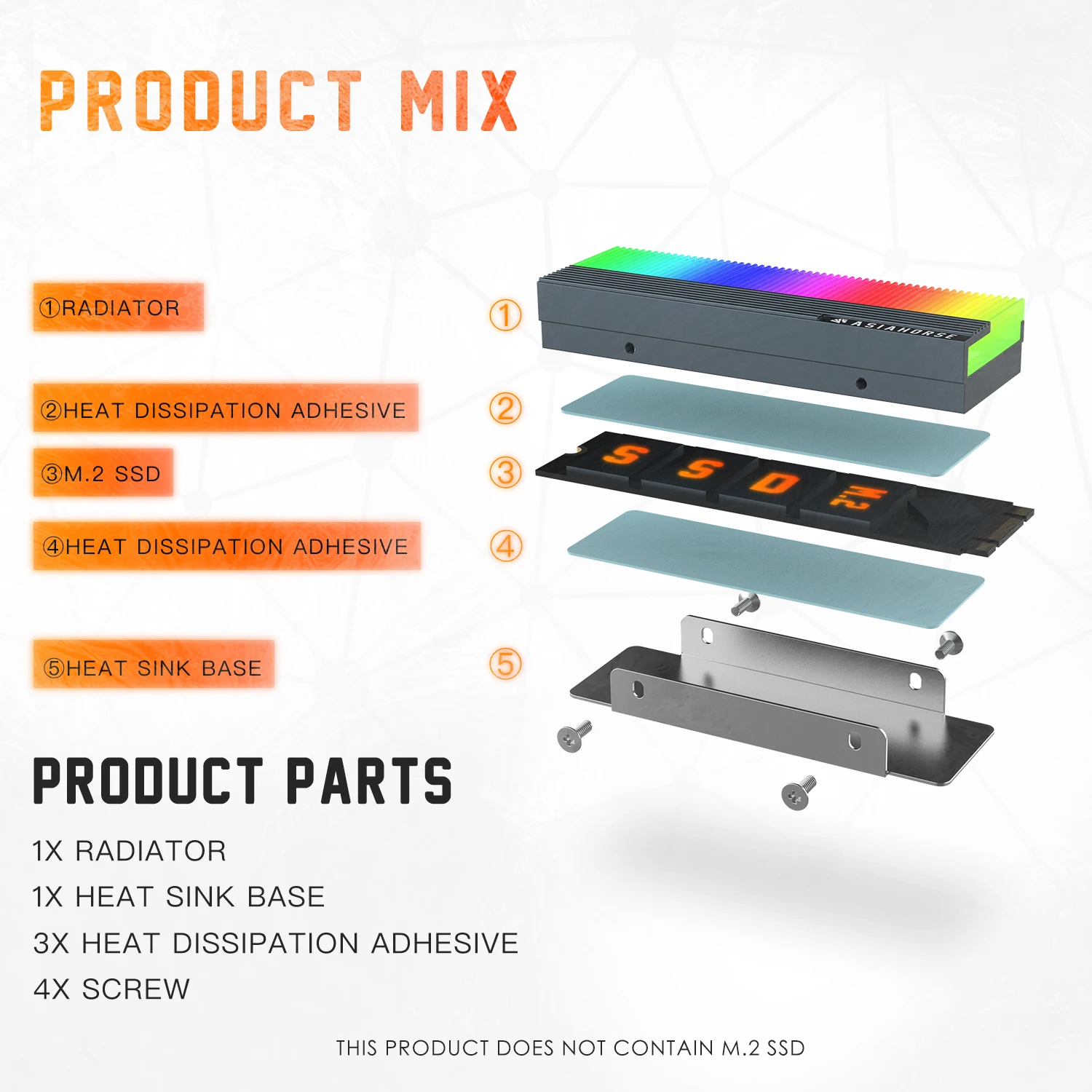 M2 Ssd Heatsink 5v 3pin Nvme Ngff M.2 2280 Solid State Drive Hard Disk ...