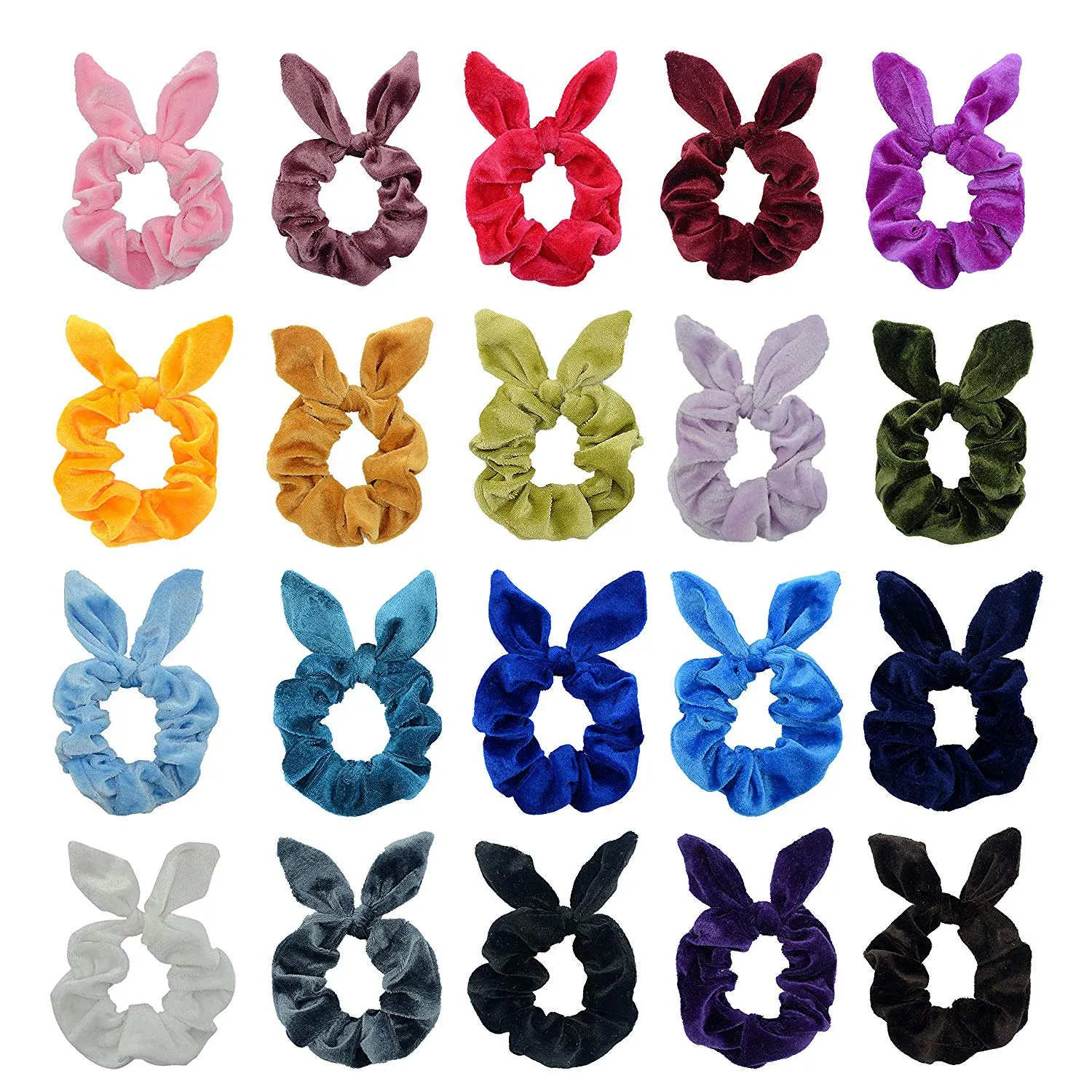 Custom Velvet Rabbit Ear Scrunchy Elastics Hair Bow Ponytail Holder ...