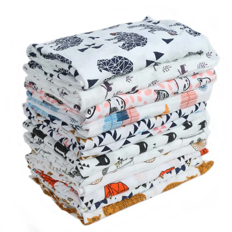 100% Organic Cotton Newborn Infant Muslin Wrap Baby Muslin Swaddle ...