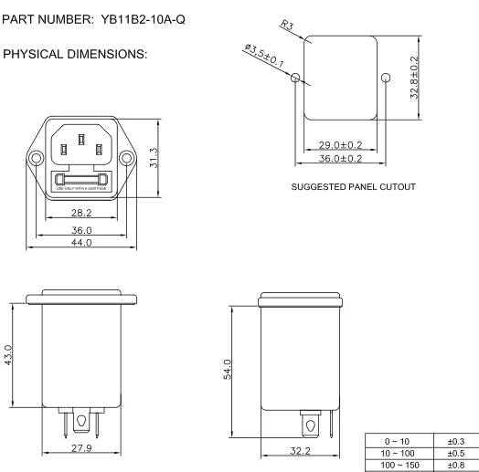 Yanbixin Produces Power Entry Double Fuses Power Line Filter Noise ...