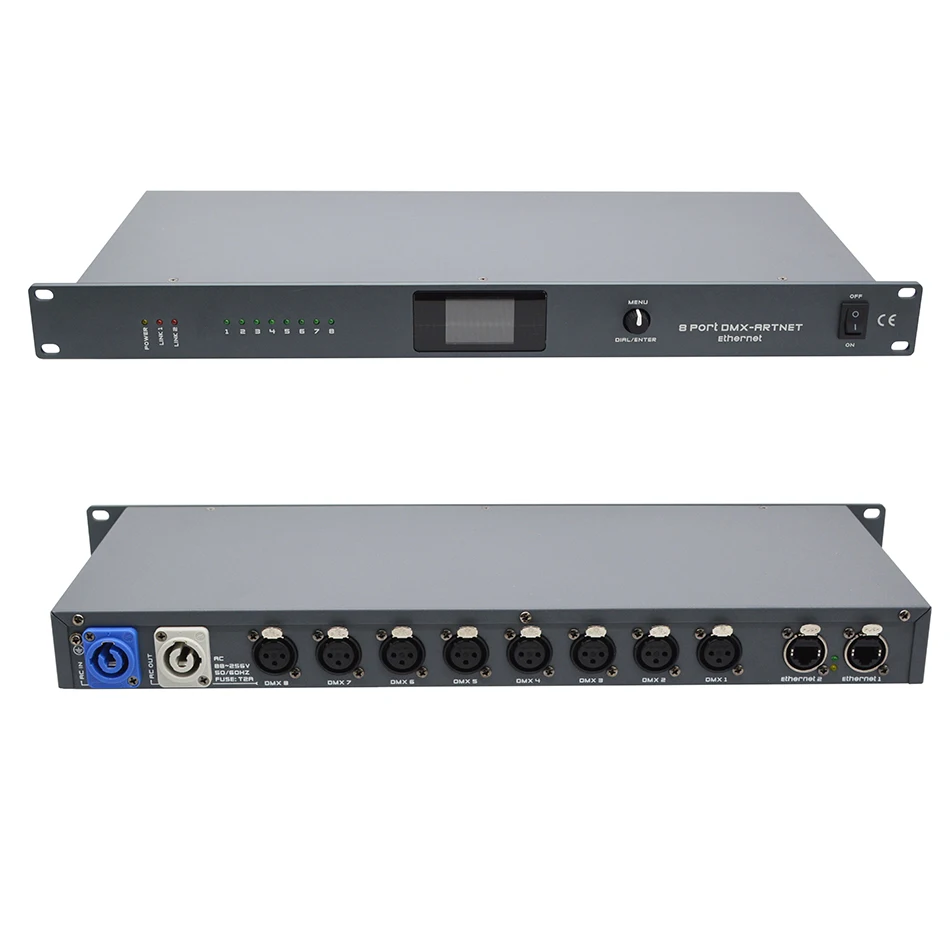 High Quality Artnet DMX Controller RDM DMX Artnet Node 8 Port