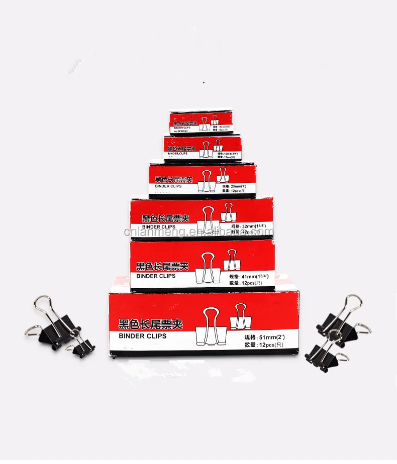 High Quality 1 Inch Metal Binder Paper Clips - 25mm Black