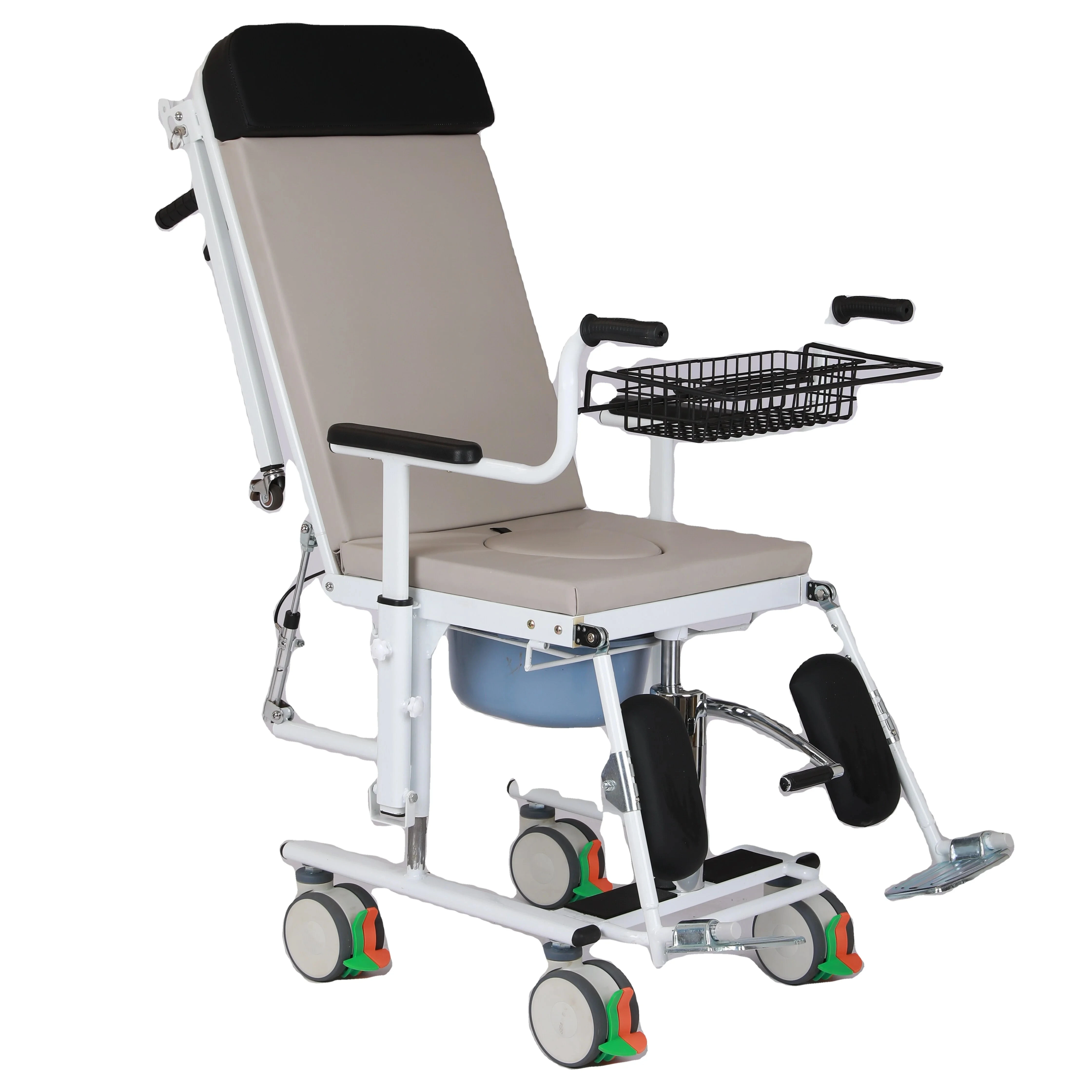 180 Degree Reclining Disabled Transfer Commode Chair For Elderly Lying ...