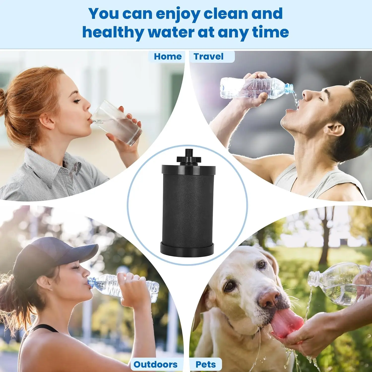 2387 Pro Manual Water Purifier Replacement Filters Black Purification ...