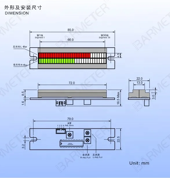 Taidacent 30 Segments Bar Graph Dc Voltage Display Meter