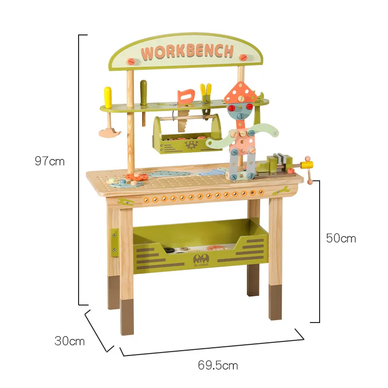 Small Wooden Kid Workbench Toy Simulation Workshop Hand Tool Diy Kid's ...