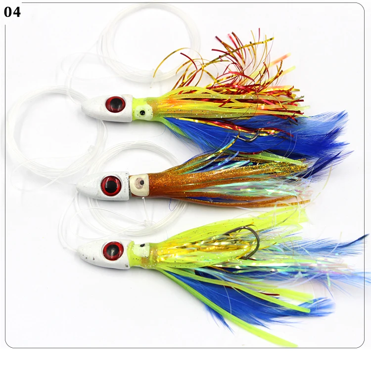 Selco Jig-kopf Trolling Fiske Jig Head Octopus Squid Soft Lure Trolling ...