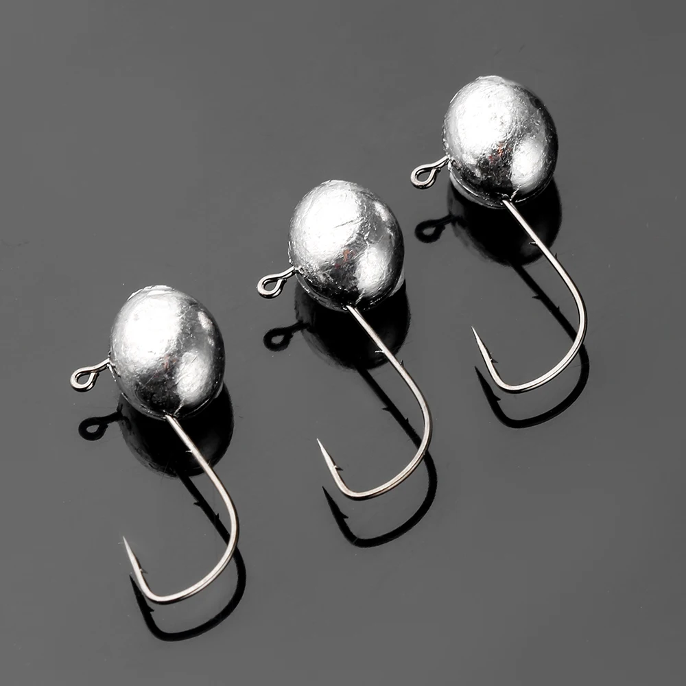 JOHNCOO Fish Hook 0.8G-7G Jig Head Crappie Baby Shad Fishing Hooks Jigs ...