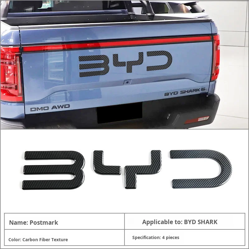 Luxury BYD SHARK6 Front Grille Emblem Decoration Sticker Front Rear ...