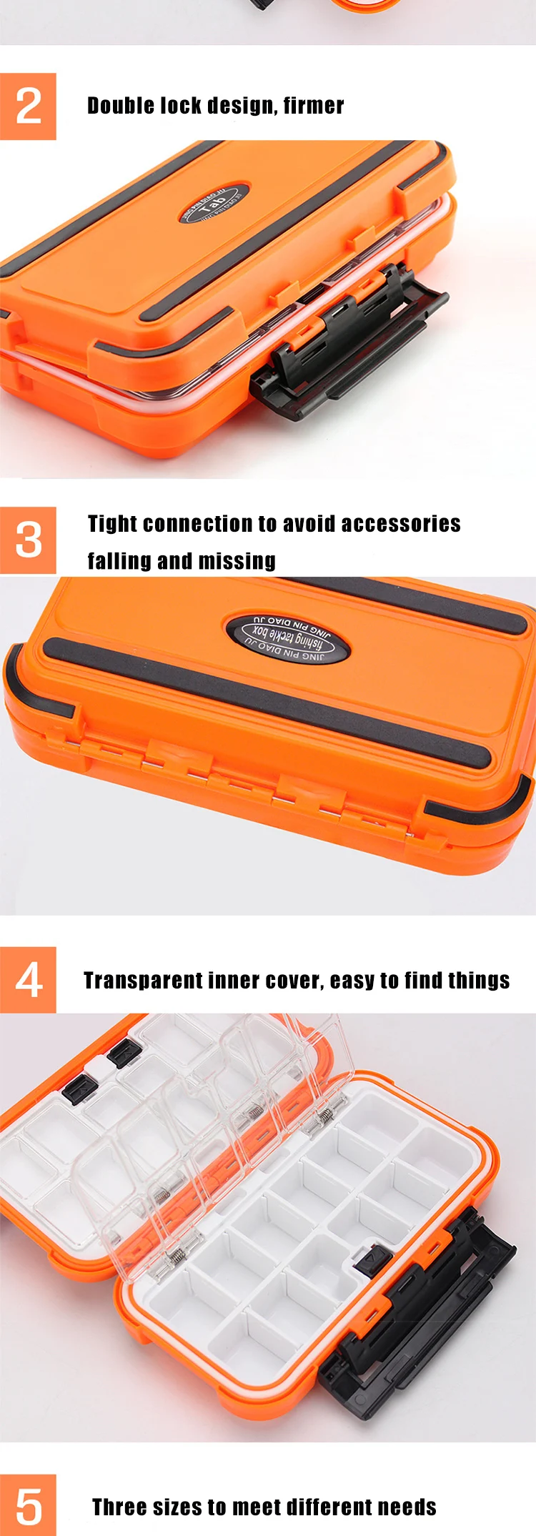 WEIHE Custom Cheap Waterproof Double-Sided Fishing Accessories Box