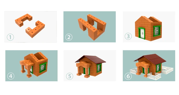 Mini Clay Bricks - 376 Piece Set for Kids' Building Fun