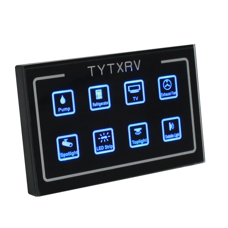 TYTXRV 12V 8-Wege-Caravan Schalttafel LED Blaulicht Touch Control Panel ...