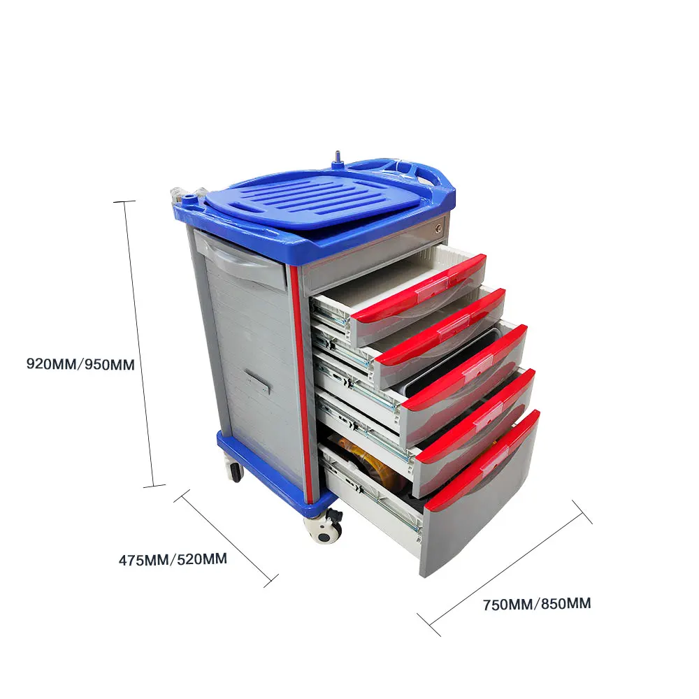 Abs Trolley Medical Cart Abs Emergency Trolley Cart Movable With Good ...