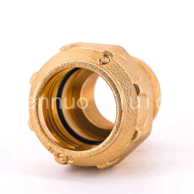 Spain Market Female Threaded Straight Coupler Coupling Compression Brass Forging Pe Pipe Fitting ...