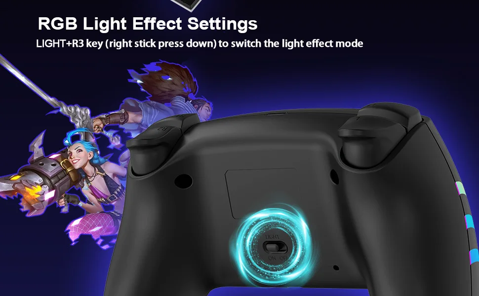 P5 Wireless Game Controller with RGB Light & Vibration - Six-Axis ...