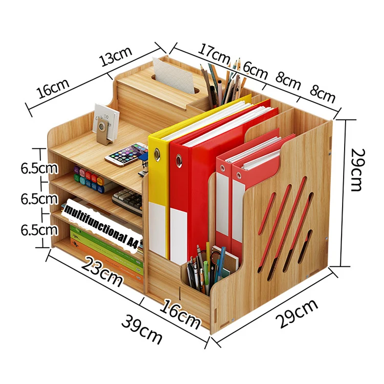 DIY Wooden Adjustable Desktop Storage Organizer Rack