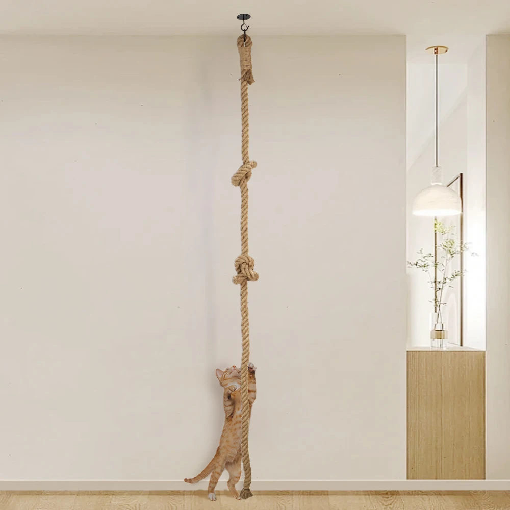 3 M Wall Ceiling Mounted Cat Climbing Rope - Sisal Wood