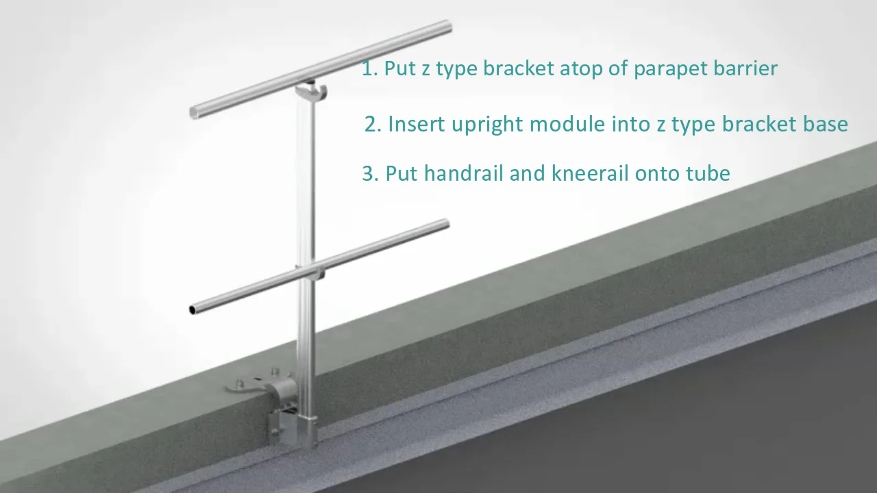 Iso Standard Roof Parapet Fixed Railing Clamping Railings Wall ...