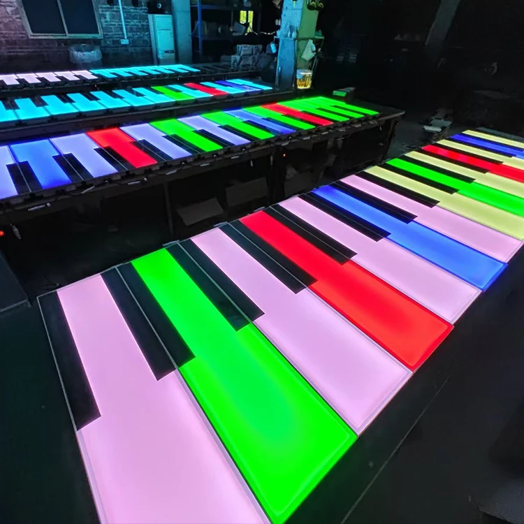 Dmx 512 Rgb Light Stage Piano Dance Tiles /portable Mirror Piano Mat ...