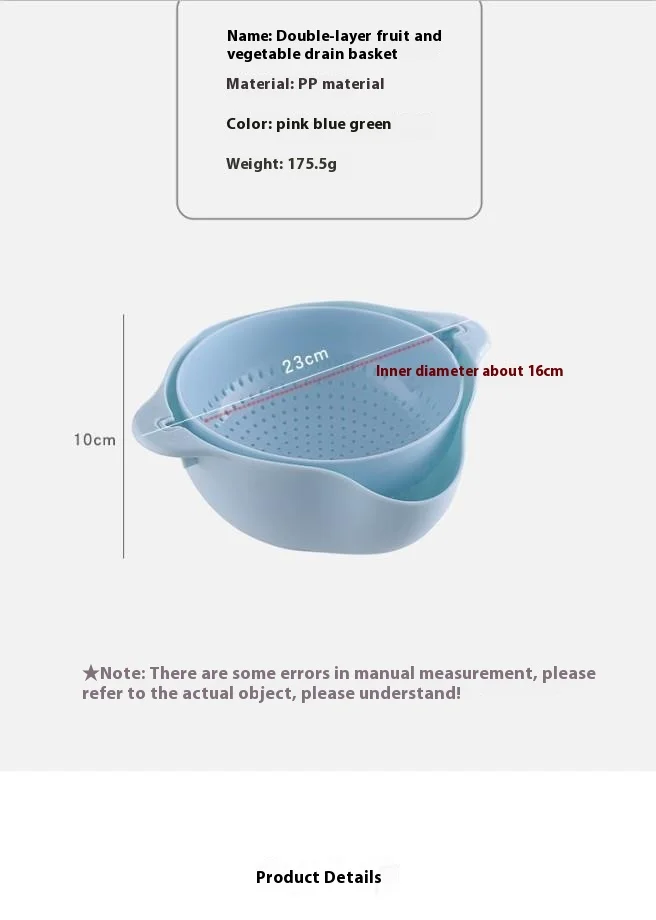 Creative Double Layer Rotating Plastic Vegetable Washing Basket ...