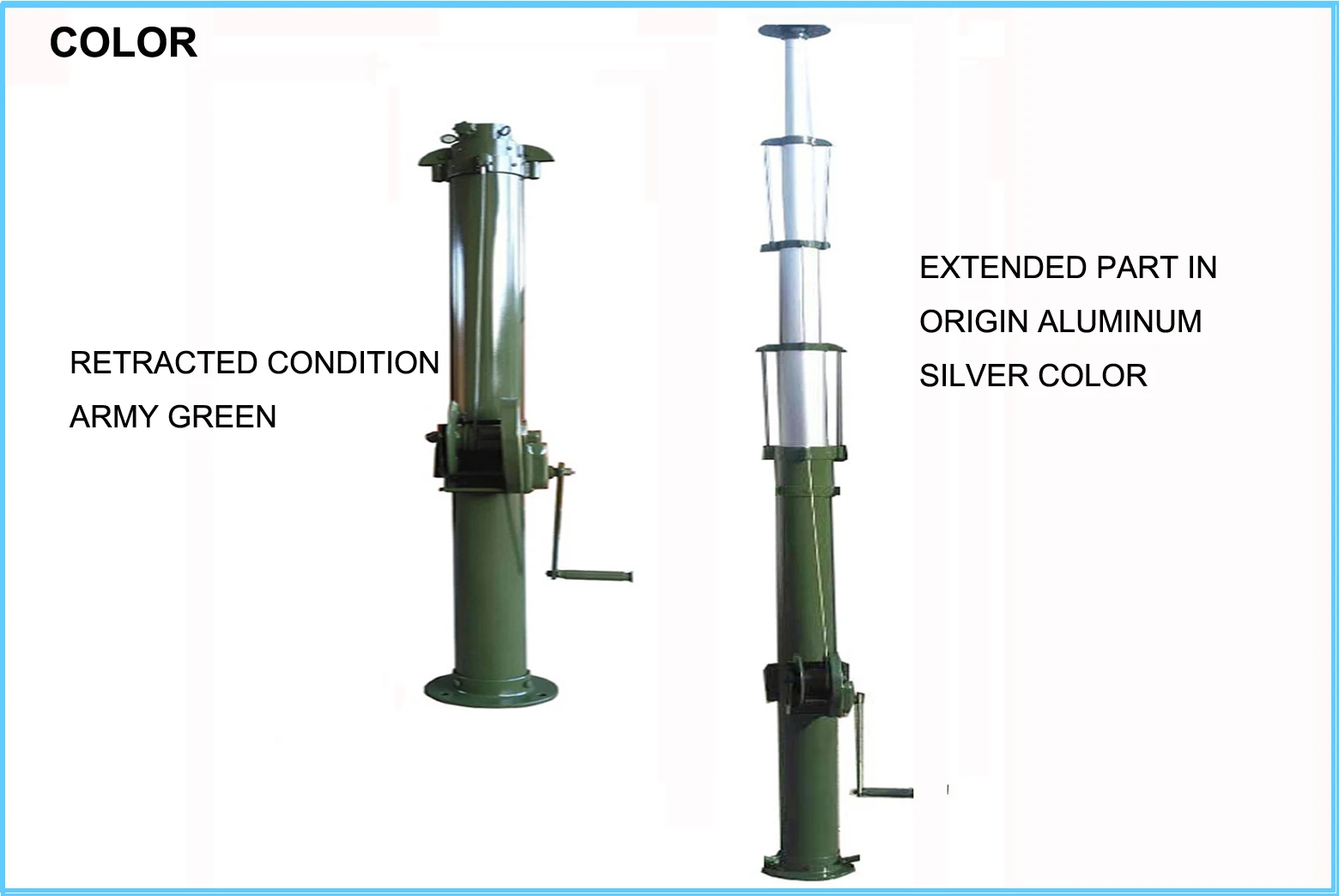 Square Tube Electrical Motor Driven Telescoping Mast