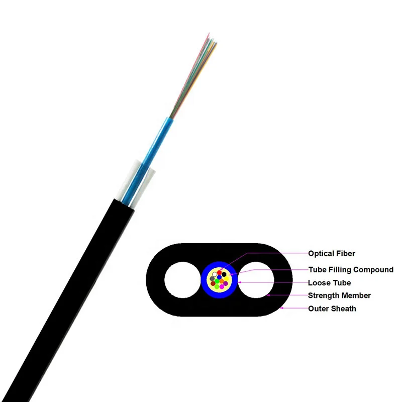 Outdoor Aerial Flat Drop Fiber Optic Cable 8 Core 6b1 Gyfxty Central ...